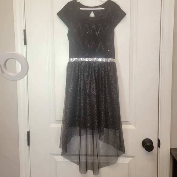 George | Dresses | George Black Formal Party Dress With Silver Sequins ...